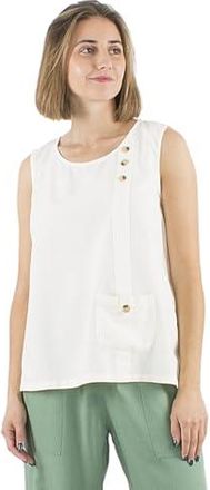 Coline D&eacute;bardeur uni Femme Lin et Viscose - Couleur : Naturel - Taille : L