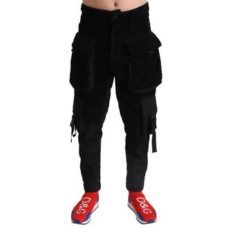 Dolce & Gabbana Schwarze Skinny Corduroy Cargo Hose - - Trousers - Herren - Schwarzk - XS
