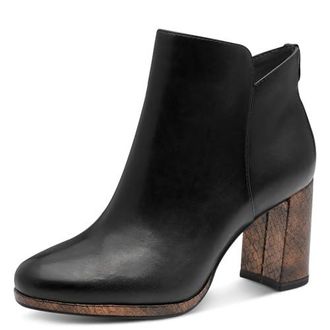Tamaris Bottines à talon pour femme - Noir - Taille 37 EU, Noir/comb, 37 EU
