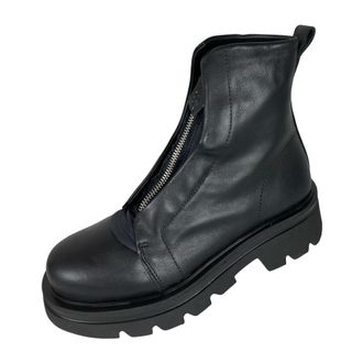 Patrizia Bonfanti Schwarze Lederstiefel mit Rei&szlig;verschluss - - Shoes - Damen - Schwarzk - 37 EU