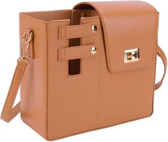 Generic Sac &agrave; bandouli&egrave;re pour bouteille deau en cuir PU pour femme, sangle r&eacute;glable, sac porte-gobelet portable (marron)