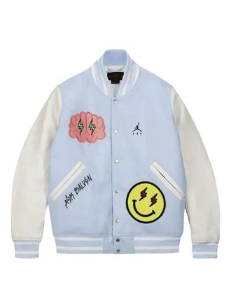 Nike Jordan x J Balvin veste bomber teddy - Bleu