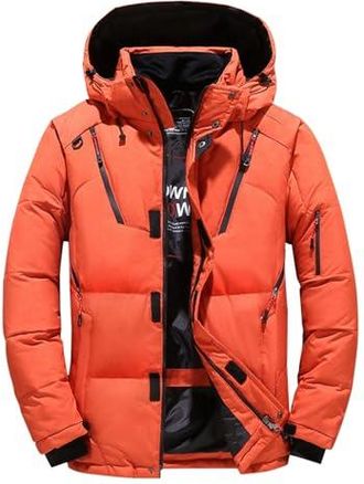 Generic Doudoune l&eacute;g&egrave;re &agrave; capuche rembourr&eacute;e pour homme - Manteau dhiver confortable &agrave; manches longues - Plusieurs poches - Pour randonn&eacute;e, escalade - Fermetu