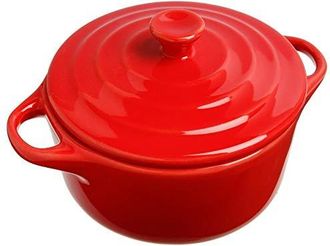 Secret de Gourmet Auflaufform aus Keramik f&uuml;r Geb&auml;ck, Desserts, Speisen, &Oslash; 10 cm, Farbe Rot, 200 ml, Farbe: Rot