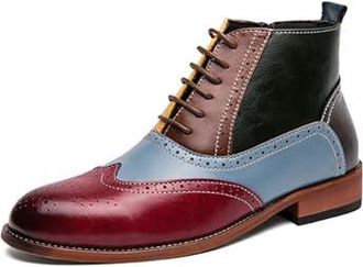 Generic Bottines Chelsea pour homme avec fermeture éclair latérale, antidérapantes, bout pointu, bottines courtes et confortables à talon bas, coloré, 41 1/3 