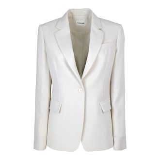 P.A.R.O.S.H. Klassische Wei&szlig;e Jacke mit Langen &Auml;rmeln - - Jackets - Damen - Wei&szlig; - L