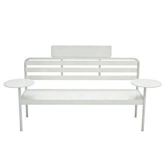 Generic Metallbank Sitzbank Outdoor Wetterfest 2 Sitzer mit R&uuml;ckenlehne und Ablagen Gartenbank Parkbank Eisen f&uuml;r Gastronomie, Balkon, Terrasse, &Ouml;ffentliche B