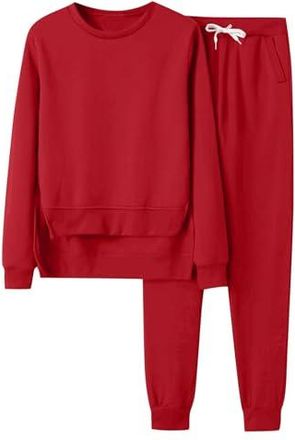 Generic Ensemble 2 pi&egrave;ces de sport d&eacute;contract&eacute; pour femme avec haut &agrave; manches longues et pantalon &eacute;vas&eacute; - Tenue d&eacute;contract&eacute;e et confortable - Surv&ecirc;tement de s