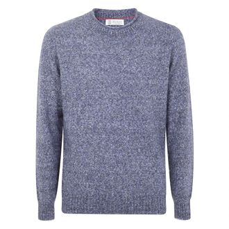 Brunello Cucinelli Casual Strickpullover Sweater - - Knitwear - Herren - Blau - XL