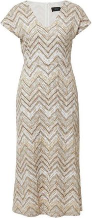 s.Oliver Midikleid Kleid Antailliertes Midikleid aus Strickjersey mit V-Ausschnitt