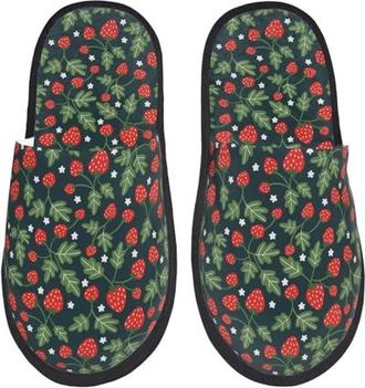 Generic Chaussons Femme Homme Imprimé Fraise Chausson Hommes Confort Doux Pantoufles DExtérieur, Pour Femmes, Fête, Intérieur Extérieur, M
