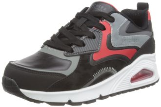 Skechers Jungen Uno Gen1 Color Surge Sneaker, Black Synthetic Red Gray Trim, 31 EU