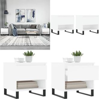 vidaXL Vidaxl - Couchtische 2 Stk. Wei&szlig; 50x46x50 cm Holzwerkstoff - Elegante Couchtische - Wohnzimmerstil - Holzwerkstoff - Metallgestell - Wei&szlig;e Farbe