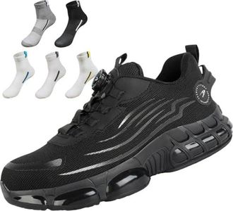 Generic Chaussures de s&eacute;curit&eacute; pour homme - L&eacute;g&egrave;res - Avec embout en acier - Antid&eacute;rapantes - 7,6 cm de plus - Confortables - Anti-crevaison - Antid&eacute;rapantes,