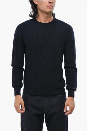 Roberto Collina Ribbed Merino Wool Crewneck Sweater size 48