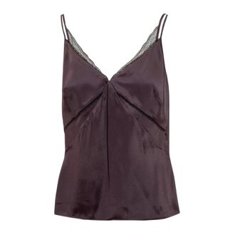 HUGO BOSS Beya Satin Camisole - Femme - Tops - Violet - Taille: 46 FR