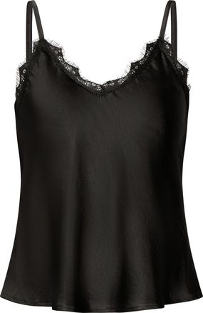 Zero Damen Satintop mit Spitze M, Black Beauty