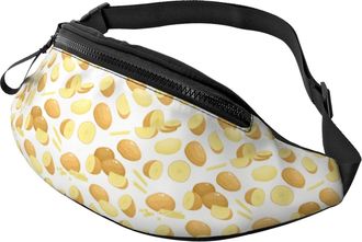 Generic Bauchtasche Mit Rei&szlig;verschluss Lauftasche Cartoon-Kartoffelmuster Stylisch Waist Fanny Pack F&uuml;r Laufen Fahrrad Damen 14X35Cm