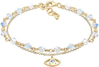 Elli Armband Damen Evil Eye mit Kristalle in 925 Sterling Silber vergoldet