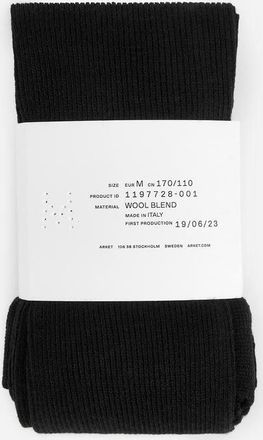 Arket Gerippte Strumpfhose Aus Wollmischung -Schwarz