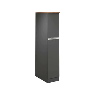 Dmora K&uuml;chenschrank Quintino, Mehrzweckschrank, K&uuml;chenzeile Schrank, Multifunktionales K&uuml;hlregal, 100% Made in Italy, 30 x 60 x 165 cm, Anthrazit und Eiche