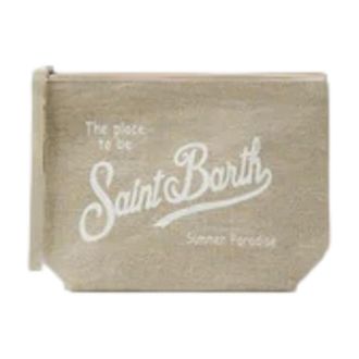 MC2 Saint Barth Femme, Sacs, Beige, Taille: ONE Size Aline Linen Clutch