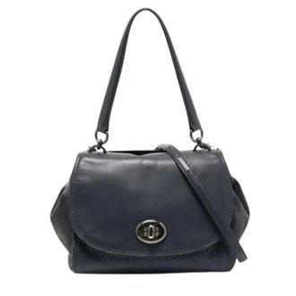 Coach unisex, Pre-owned, Bleu, Taille: ONE Size Pre-owned Cuir sacs-ports-paule