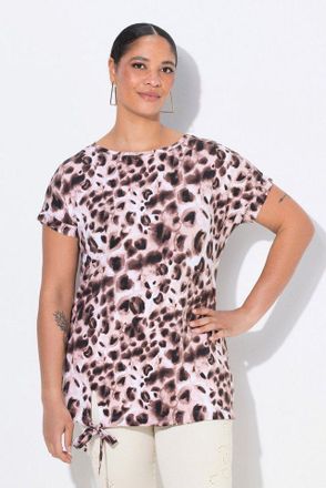 Miamoda T-Shirt T-Shirt Komfort Fit Leo-Muster Saumknoten