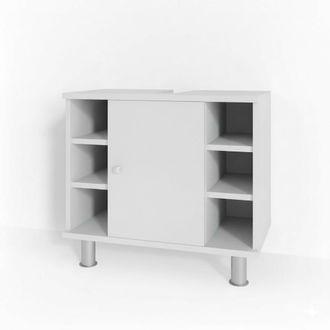 Vicco Livinity Waschbeckenunterschrank Wei&szlig; Fynn 60x54x32 cm - Unterschrank f&uuml;r das Badezimmer, Praktische Ablage f&uuml;r Handt&uuml;cher, Putzmittel & Pflegeprodukt