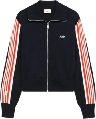 Autry Femme, Sweatshirts et sweats &agrave; capuche, Bleu, Taille: 40 FR Veste en maille