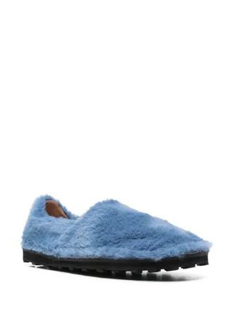 Marni Faux Fur Slip-On Loafer - Cerulean Blue