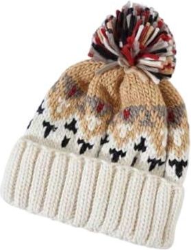 Generic M&uuml;Tze Bonnet dhiver chaud en laine pour femme avec pompon et cache-oreilles Jacquard pour les jours froids, Beige (01)., taille unique