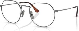 Ray-Ban Jack Titanium Optics Gunmetal Fassung Klar Glas Polarisiert 51-20