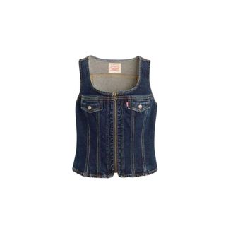 Levi's Gilet z zamkiem vintage - Femme - Vestes - Bleu - Taille: 38 FR