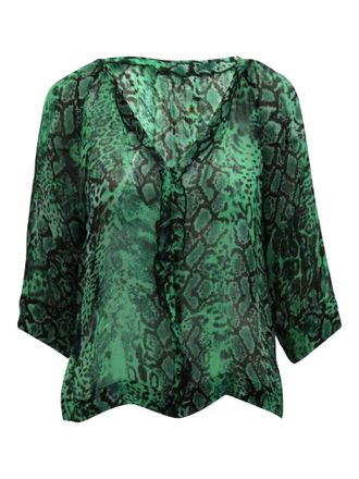 BA&SH blouse &agrave; imprim&eacute; peau de serpent - Vert