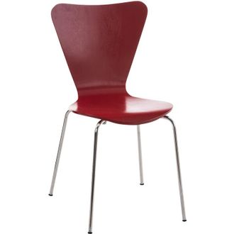 Clp Chaise &agrave; manger empilable en bois et cadre en m&eacute;tal chaise &eacute;l&eacute;gante diverses couleurs Couleur : Rouge