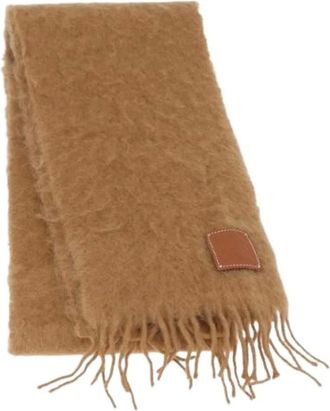 Loewe Pre-owned Foulard en Laine - Femme - Pre-owned - Beige - Taille: ONE Size