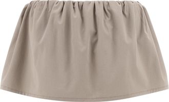 Miu Miu Cotton Twill with Contrast Inserts Skirt - Gray