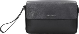 Orciani Homme, Sacs, Noir, Taille: ONE Size Pochette en cuir noir avec dragonne