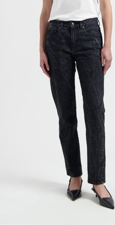 Mud Jeans Damen vegan Jeans Mid Straight Go Dry Schwarz