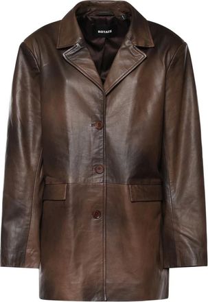 Rotate Rotate Birger Christensen, Femme, Vestes, Brun, Taille: 40 FR Leather Jacket