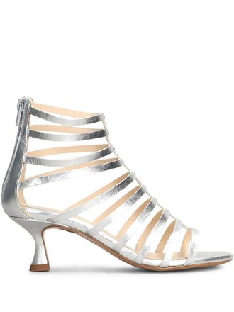 Anna F. Sandalen aus Leder 55mm - Silber