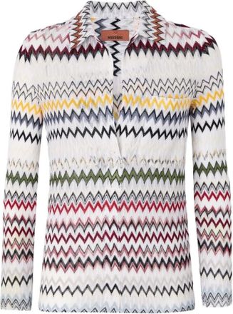 Missoni Femme, Tops, Multicolore, Taille: 40 FR Chemise &agrave; Manches Longues avec Zigzag G&eacute;om&eacute;trique