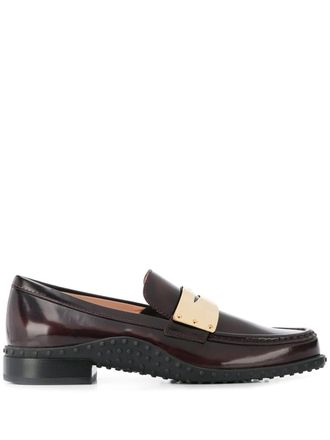 Tod's leather loafers - Rouge