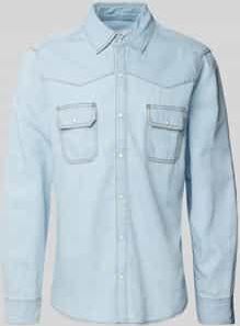 s.Oliver Red Label Regular Fit Jeanshemd aus Baumwoll-Mix im Western-Stil