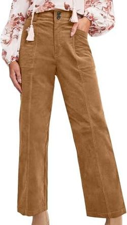 Generico Pantalon de sport pour femme taille haute pantalon d&eacute;contract&eacute; jambe large athl&eacute;tique pantalon avec poches &eacute;l&eacute;gant sport confortable pantalon de surv&ecirc;