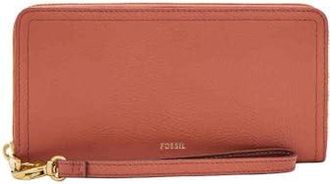 Fossil Logan Sac &agrave; main en cuir ou nylon pour femme, rose corail, 19.68 cm L x 1.91 cm W x 10.16 cm H