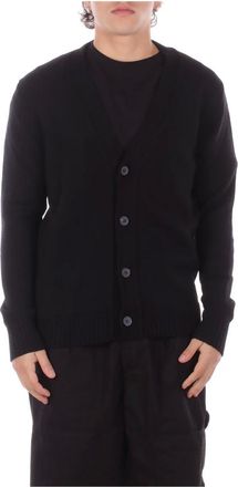Alpha Studio Homme, Pulls, Noir, Taille: M Maglia Cardigan