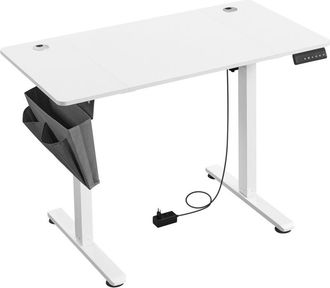 Songmics Bureau &Eacute;lectrique R&eacute;glable en Hauteur, 120,1x 60,1 cm, 4 Hauteurs M&eacute;moire, pour Bureau &agrave; Domicile, Blanc