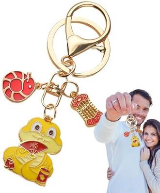 Generic Porte-cl&eacute;s en de serpent chinois avec pendentif serpent chinois - Ann&eacute;e du serpent - Porte-cl&eacute;s d&eacute;coratif sophistiqu&eacute; et &eacute;l&eacute;gant pour cl&eacute;s de voiture,